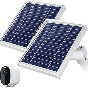 iTODOS Solar Panel Works for Arlo Essential Spotlight Camera, 11.8Ft Outdoor Power Charging Cable and Adjustable Mount,Charger for Essential, Not for Arlo HD Pro Pro2 Pro3 (2 Pack,Silver)