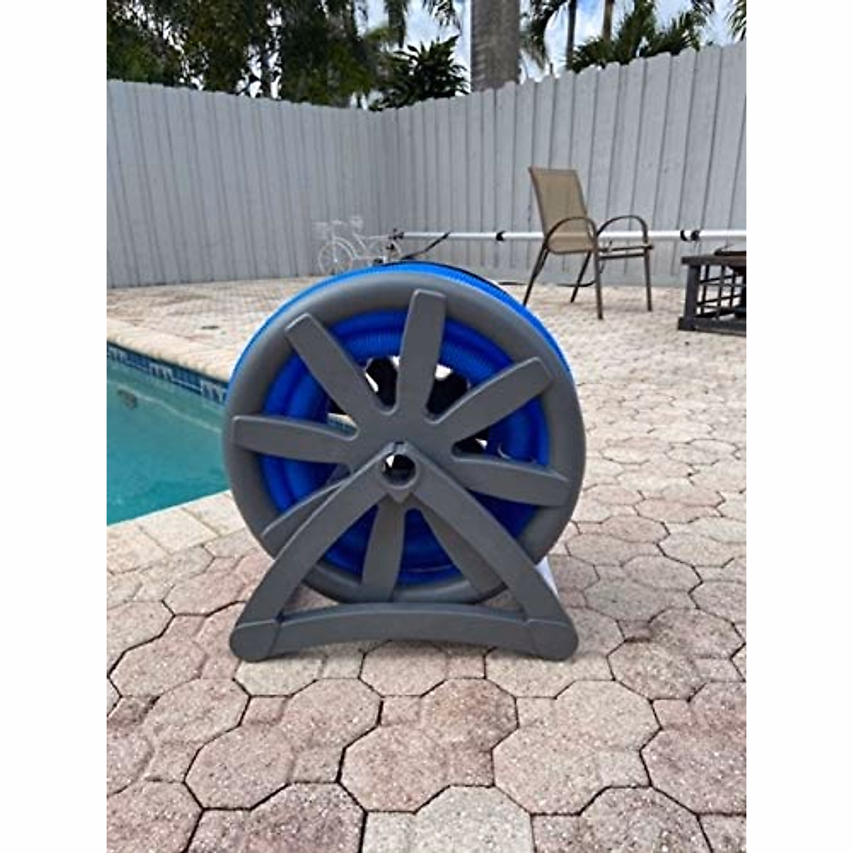 SmartClear SPAGHR001 Swimming Pool Storage Reel – Hose Not Included – Lightweight, Durable Design, Chemical and Weather-Resistant, Grey