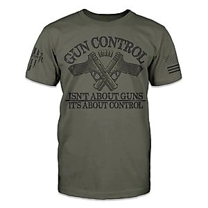 Its Not About Guns T-Shirt Patriotic Tribute Tee | American Pride Veteran Support Shirt | 100% Cotton Military Apparel | Green, XX-Large