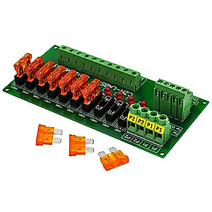 Electronics-Salon Panel Mount 10 Position Power Distribution Fuse Module Board, for AC/DC 5~32V