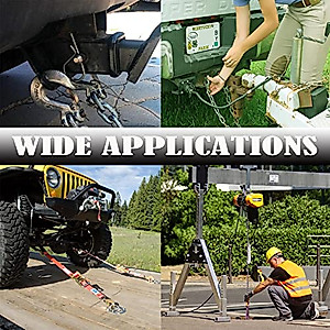 3/8" Clevis Slip Hook, 4 Pack Forged G70 Steel Clevis Hook with Safety Latch for Deck Hauler Receiver Hitches Trailer Wiring, Chain Hooks Solid Clevis Grab Hooks for Trailer(18,000lbs Capacity)