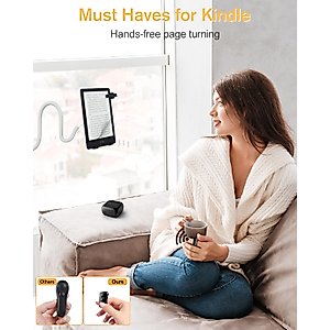ADZERD Remote Control Page Turner for Kindle Paperwhite Oasis, Bluetooth E-Reader Controller, Scrolling Ring for TikTok, Camera Shutter -Black