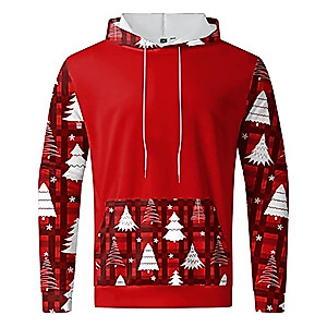 Hoodie Pullover Hoodie Men Ugly Christmas Sweater Funny Pullover Sweatshirt Christmas Hoodie With Deer Antler Sweater Hoodie 3D Print Merry Christmas Xmas Holiday Pullover Lixiliw231020HOT0169 Wine
