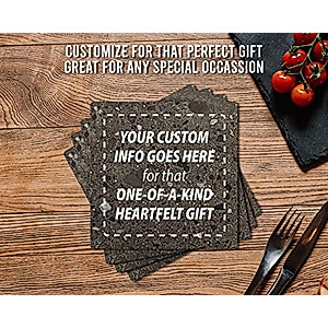 Krebs Custom Coaster Set of 4 - Personalized Name Monogram Drink Coasters - Absorbent Stone Coasters with Non-Slip Cork Backing - 4" Large Coasters for Anniversary, Housewarming, Wedding