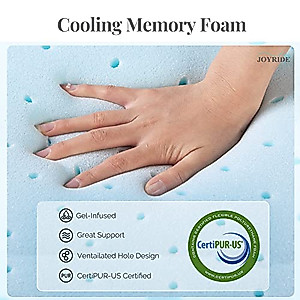 Mattress Topper, 2 Inch Cooling Twin Size Gel Mattress Topper Gel Memory Foam, Ventilation Holes, Bed Topper with Removable Bamboo Rayon Cover