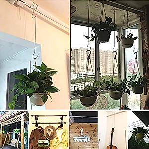 Maydahui 6PCS Extra Long 12" S Shaped Hooks Large Size Stainless Steel Metal Hooks for Bird Feeder, Plant Hanger, Tree Branch Hook, Clothes, Outdoor Lights