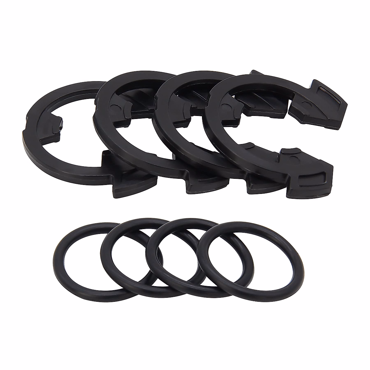 RURBRIN (4+4PCS) 1" Water Softener Clips and O-Rings kit Fit for GE/Kenmore Eco-Pure Eco-Water Sears North Star Softeners, Replace Parts 7337589 and 7170262