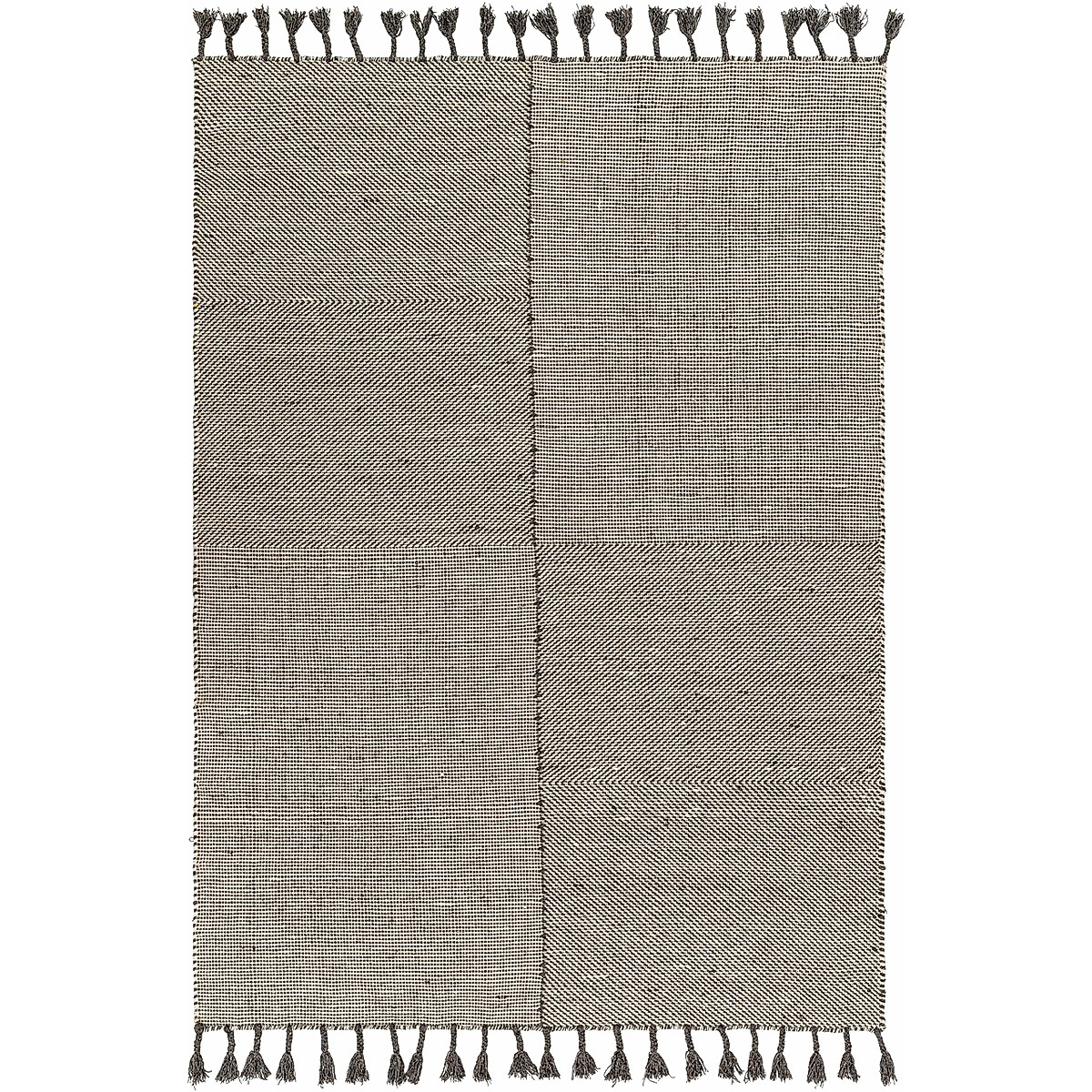 Hauteloom Abhay Wool Living Room, Bedroom Area Rug - Bohemian, Transitional - Light Gray, Taupe, Multi Brown - 8' x 10'