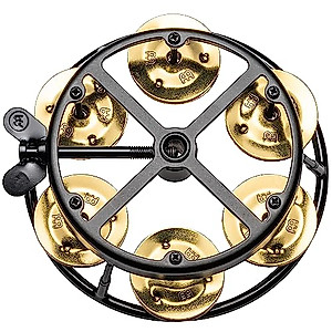 Meinl Percussion THH1B-BK Professional Series Hi Hat Tambourine, Single Row Brass