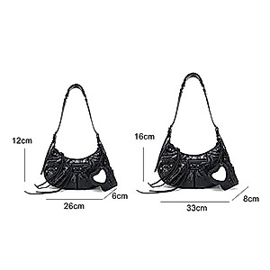 Tuoig Large Crocodile Pattern Bags Crossbody Bags for Women Shoulder Bag (Color : Black, Size : 33)