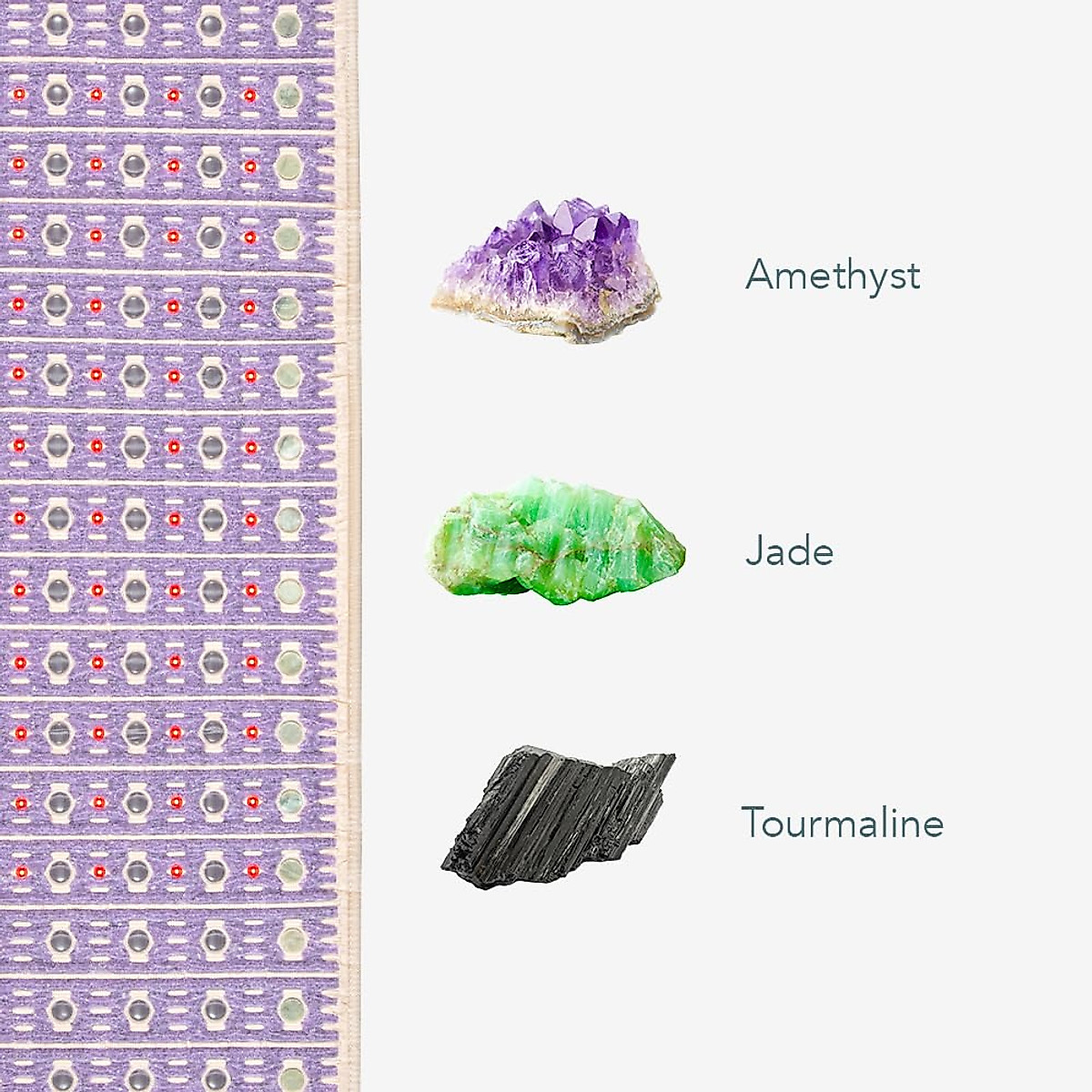 Healthyline Advanced Infrared Heating Pad - Amethyst, Tourmaline and Jade Gemstones - Heated Mat with LED Red Lights, Negative Ions and Hot Crushed Stones (Full Pro 74" x 28")