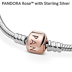 Pandora Jewelry Moments Snake Chain Charm Rose Bracelet, 7.1"