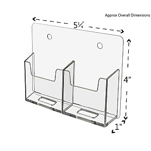 Marketing Holders 2 Pack Vertical Business Card Holder Wall Mount with Hanging Hardware Holds 2" x 3.5" Appointment Cards for Medical Facilities Gift Cards ID Badges Clear Acrylic Display Rack