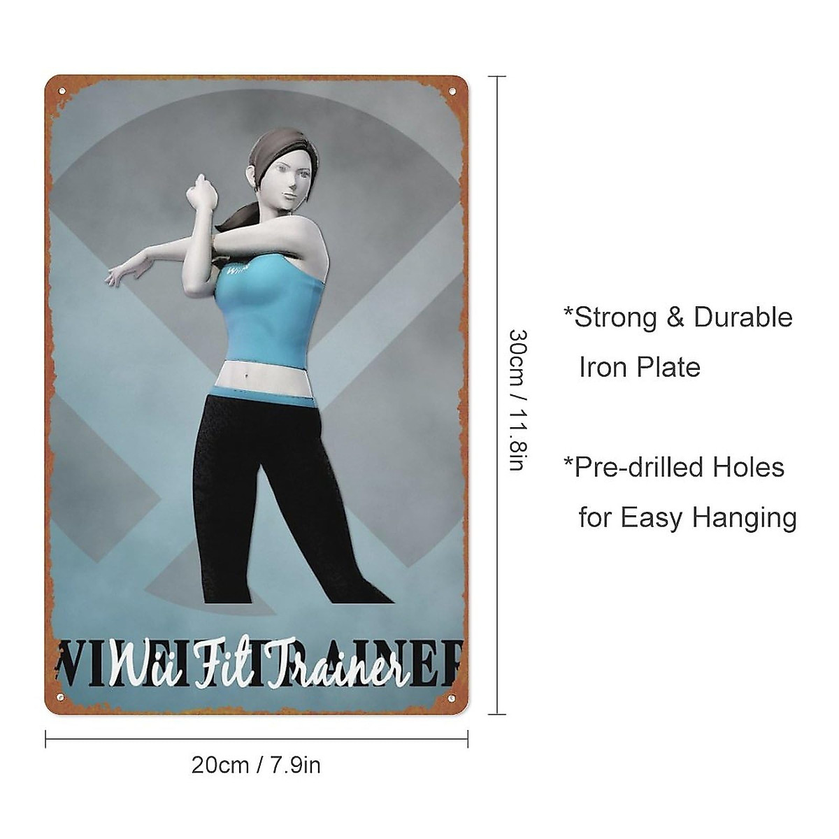 Wii Fit Trainer Game Poster Metal Sign Tin Metal Retro Wall Decor for Home,Street,Gate,Bars,Club