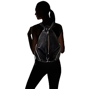 Rebecca Minkoff womens Julian Backpack Backback, Black With Silver, One Size US