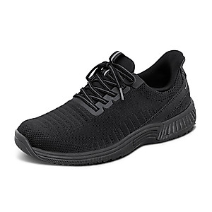 Orthofeet Women's Orthopedic All Black Knit Kita Hands-Free Sneakers, Size 6.5
