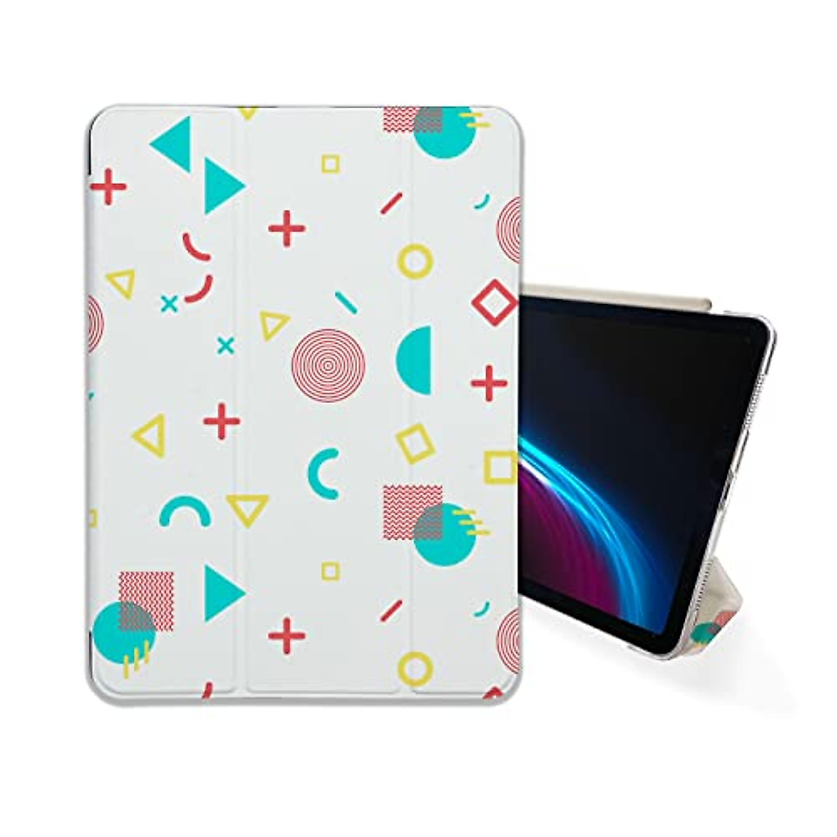 Cute Geometric Shapes Minimalist case Compatible with iPad Mini Air Pro 7.9 8.3 9.7 10.2 10.9 11 12.9 inch Pattern Cover New 2022 2021 Trifold Stand 3 4 5 6 7 8 9 Generation 529 (9.7" 5/6 gen)
