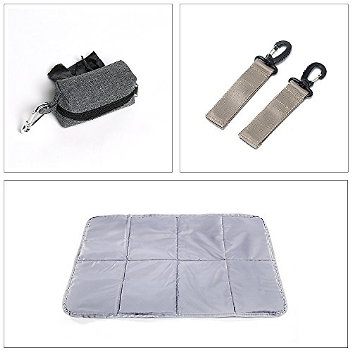 SoHo NY Diaper Backpack Bag 4Pc Chevron, Gray