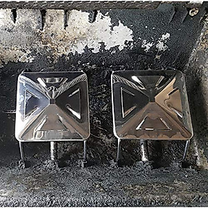 Hongso 6 x 6 Inches Stainless Steel Heat Plates Heat Tent Burner Cover with Support Replacement Parts for Charbroil Big Easy 4638213, 4638222, Thermos Gas Grill Models, SPB261 (3-Pack)