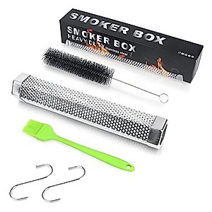VIGIND Pellet Smoker Tube,12'' Stainless Steel BBQ Smoke Tube, Hot/Cold Smoking for All Charcoal,Works with Electric Gas Charcoal Grilling,Smoker Perfect for Smoking Cheese Nuts Steaks Fish Pork Beef