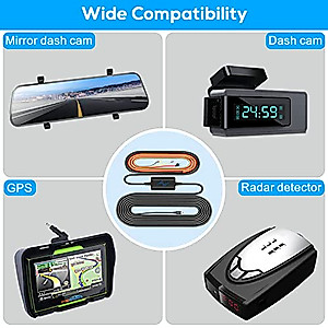 Type C Dash Cam Hardwire Kit for Arifayz Dual Dash Cam Q4 Front and Rear, Hardwire Kit Fuse for Dash Camera with Fuse Taps and Installation Tools, Low Voltage Protection for Dash Cam 11.5ft