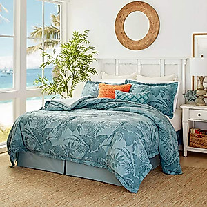 Tommy Bahama - King Comforter Set, Cotton Bedding with Matching Shams & Bedskirt, All Season Home Decor (Abalone Blue, King)