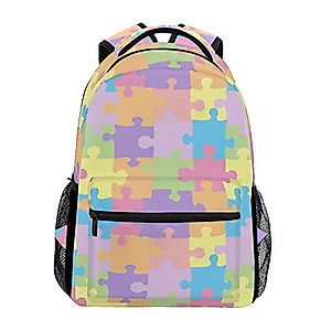 Brighter Puzzle Backpack Students Shoulder Bags Travel Bag College School Backpacks for Men and Women