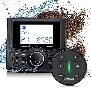 Marine Digital Media Receiver - Weatherproof Marine Stereo System with Wireless Remote - Built-in 3" Dot Matrix LCD Display, Amplifier, Bluetooth, Digital Media MP3 Player, AM/FM Radio