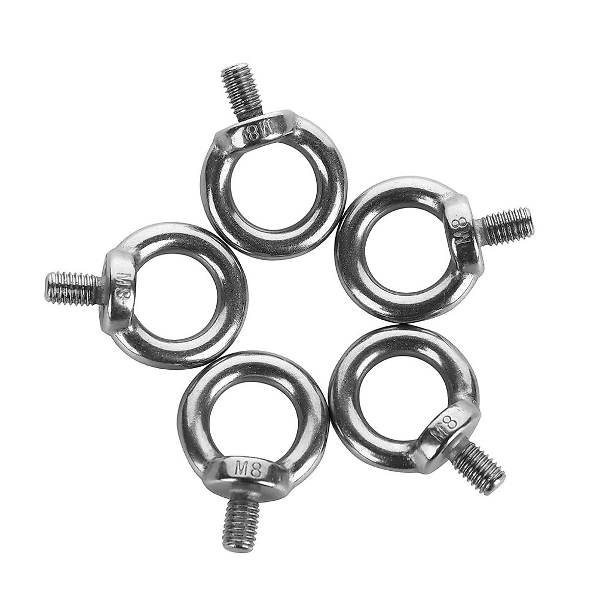 Eowpower 5 Pieces M8 Male Thread Machinery Shoulder Lifting Ring Eye Bolts