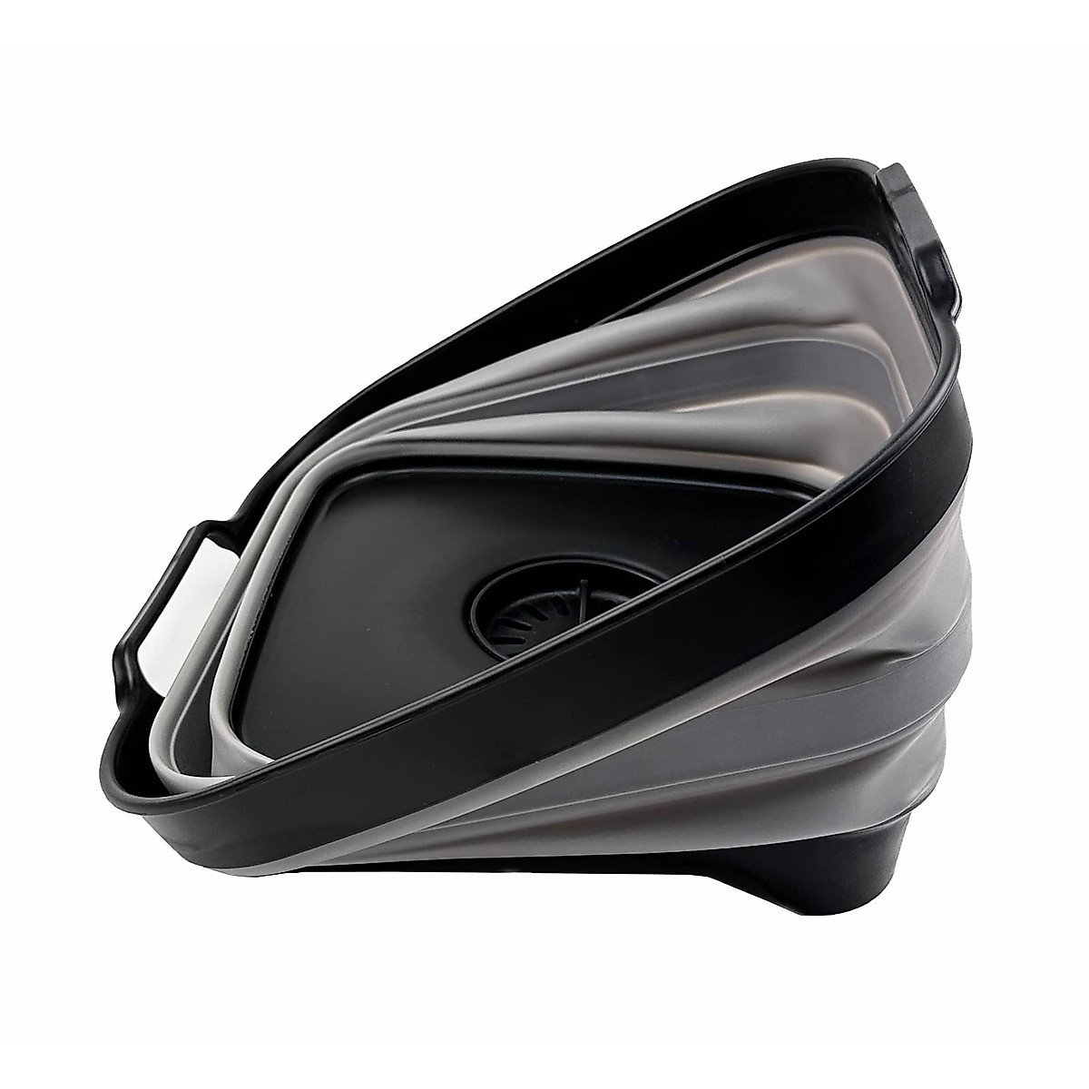 SAMMART 10L (2.64 Gallon) Collapsible Dishpan with Draining Plug - Foldable Washing Basin - Portable Dish Washing Tub - Space Saving Kitchen Storage Tray (Black/Alloy Grey)