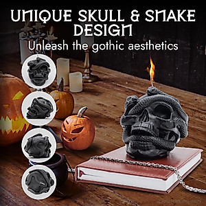 LIDY Big Black Skull Candle 36hr Burn - Unique Candles for Gothic Decor - Emo Goth Black Candles - Skeleton Candle for Creepy Decor & Gifts