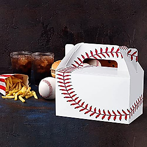 durony 6.2" Baseball Favor Boxes 24 PCS Cardboard Treat Boxes Baseball Sports Theme Party Gift Box Candy Snack Goodie Bags for Kids Adults Baby Shower Baseball Party Supplies