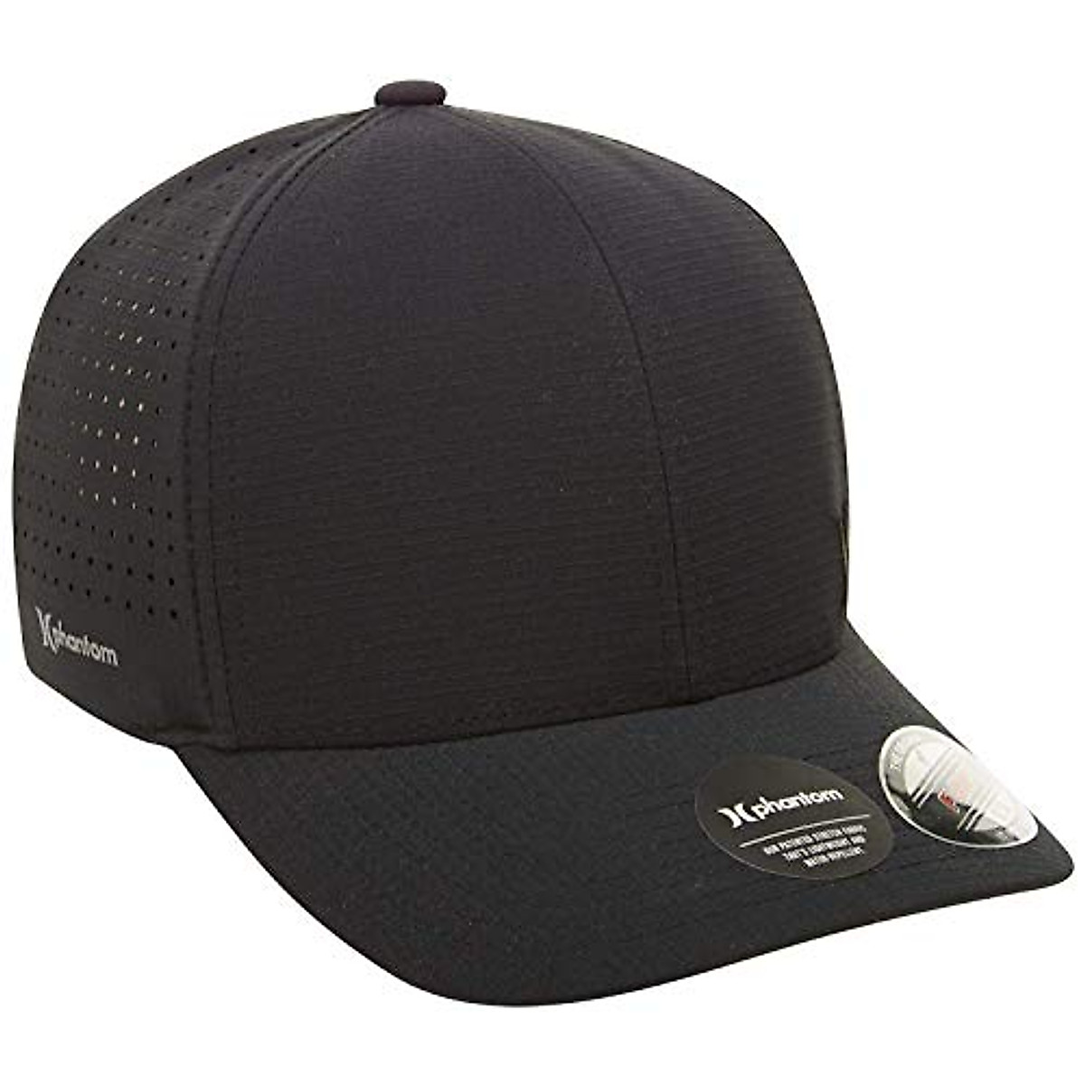Hurley Men's Caps - Phantom Ripstop Curved Bill Baseball Hats for Men (S-XL), Size Large-X-Large, Black/Black