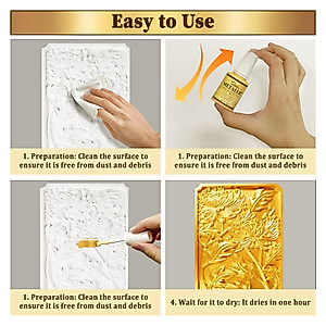 CIONIA Gold Metallic Acrylic Paint, Gold Leaf Touch-Up Paint for Wood, Metal, Arts & Crafts, Home & Wall Decor - Water-Based, Non-Toxic, Odorless, Non-Fading Formula for Long-Lasting Brilliance(1 Fl Oz,Antique Gold)