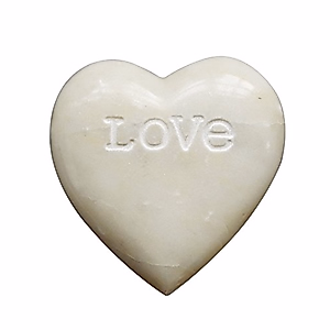 Creative Co-Op Soapstone Heart Decoration Engraved Love