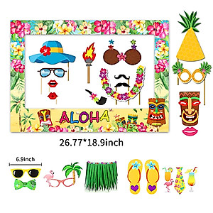 24 PCS Aloha Party Photo Booth Props Hawaiian Party Photo Booth Props Aloha Party Photo Booth Frame Aloha Party Supplies Aloha Baby Shower Decoration Aloha Bridal Shower