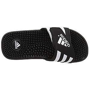 adidas Men's Adissage Slides Sandal, Black/White/Black, 12