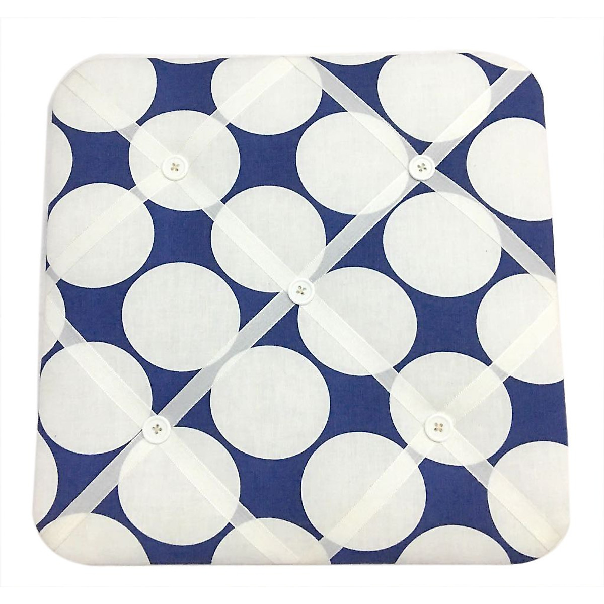 Bacati Large Dots Fabric Memory/Memo Photo Bulletin Board, Navy