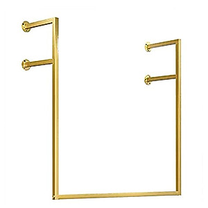 TBVECHI Simple Houseware Commercial Grade Clothing Garment Rack, Heavy Duty Detachable Wall Mounted Gold Garment Bar, F-Shaped Shelf Wedding Dress Organization