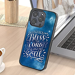 Bible Verses Quotes Phone Cases Bless God Blue Suitable for iPhone 11 12 13 14 Pro Max Plus Mini X 7 8 SE | Samsung Note 7 8 9 10 20 S21 S22 S23 Ultra Plus | Moto G Stylus | Pixel 4a 5XL 6 7 (White)