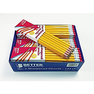 Better Office Products Pre-sharpened #2 Pencils, 144/box
