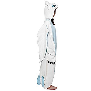 SAZAC Kigurumi - How to Train Your Dragon - Light Fury - Onesie Jumpsuit Halloween Costume (One Size)