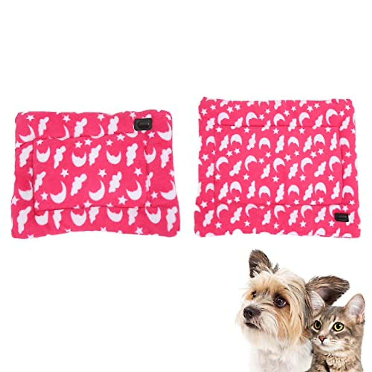 USB Heated Pet Mat,Washable Pet Heating Pad, Flannel Electric Heating Pad, Indoor Warming Mat, Dog Heating Pad, Electric Pads Pet Supplies for Small Dog Cat (25 * 35 A)