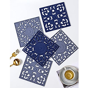 Smithcraft Silicone Trivets for Hot Dishes, Square Trivet Mat for Hot Pots and Pans, Hot Pads for Kitchen, Heat Resistant Mats for Counter & Table, Multi Function Silicone Pot Holders Set of 3 Green