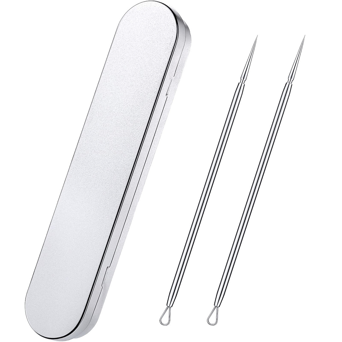 Titanium Lancet Needle Pimple Popper Tool Facial Milia Remover Blackhead Blemish Remover Blackhead Whitehead Extractor Professional Lancet Zit Blemish Comedone Removal Tool 2 Pieces with Box