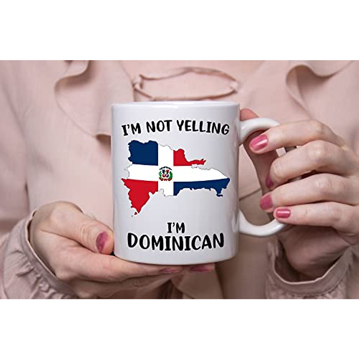 Funny Dominican Republic Pride Coffee Mugs, I'm Not Yelling I'm Dominican Mug, Gift Idea for Dominican Men and Women Featuring the Country Map and Flag, Proud Patriot Souvenirs and Gifts