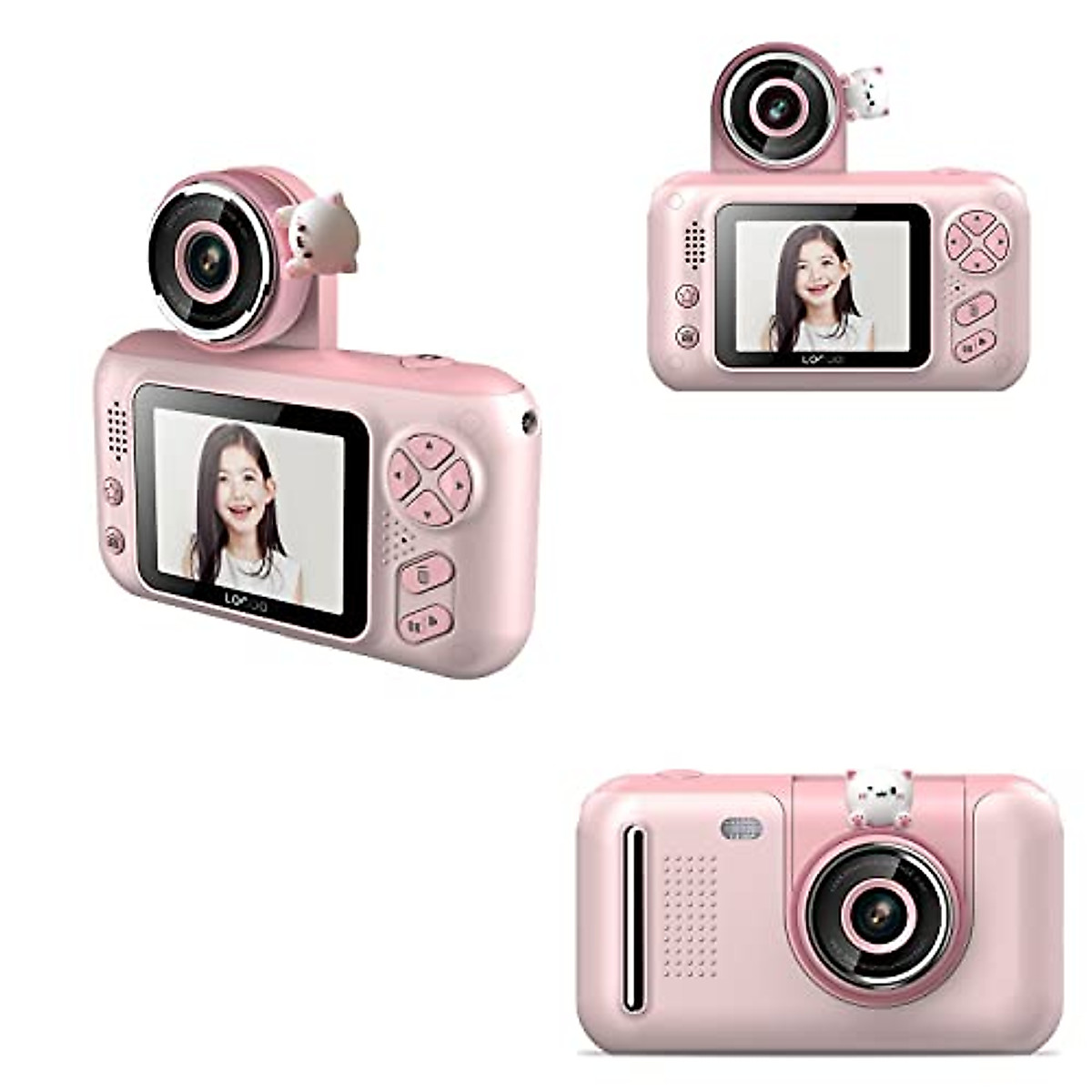 Christmas Children's Digital Camera 3-10 Years Old Christmas Birthday Gift 2.4 Inch 1080P Toddler Camera Portable Handheld Reversible Children's Digital 32GB Memory Camer, Gift for