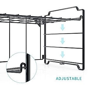 AULEDIO Adjustable Water Bottle Organizer Storage, 2-Tier Stackable Water Bottle Holder Rack, Black(2 Pack)