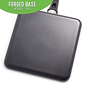 GreenLife Soft Grip Diamond Healthy Ceramic Nonstick 11" Griddle Pan, PFAS-Free, Dishwasher Safe, Black