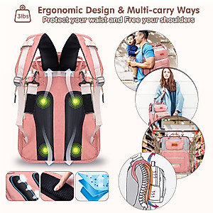Gimars Diaper Bag Backpack with Changing Station, Multifunctional 900D Waterproof Travel Baby Bag, Large Capacity Baby Bag with USB Charging Port, Baby Registry Search Shower Gifts for Boy Girl